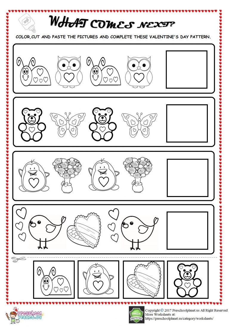 Kindergarten Patterns Worksheet Kindergarten